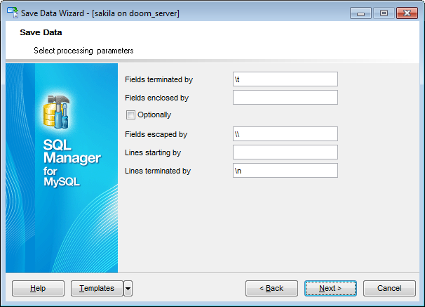 Online Documentation for SQL Manager for MySQL | SQLManager